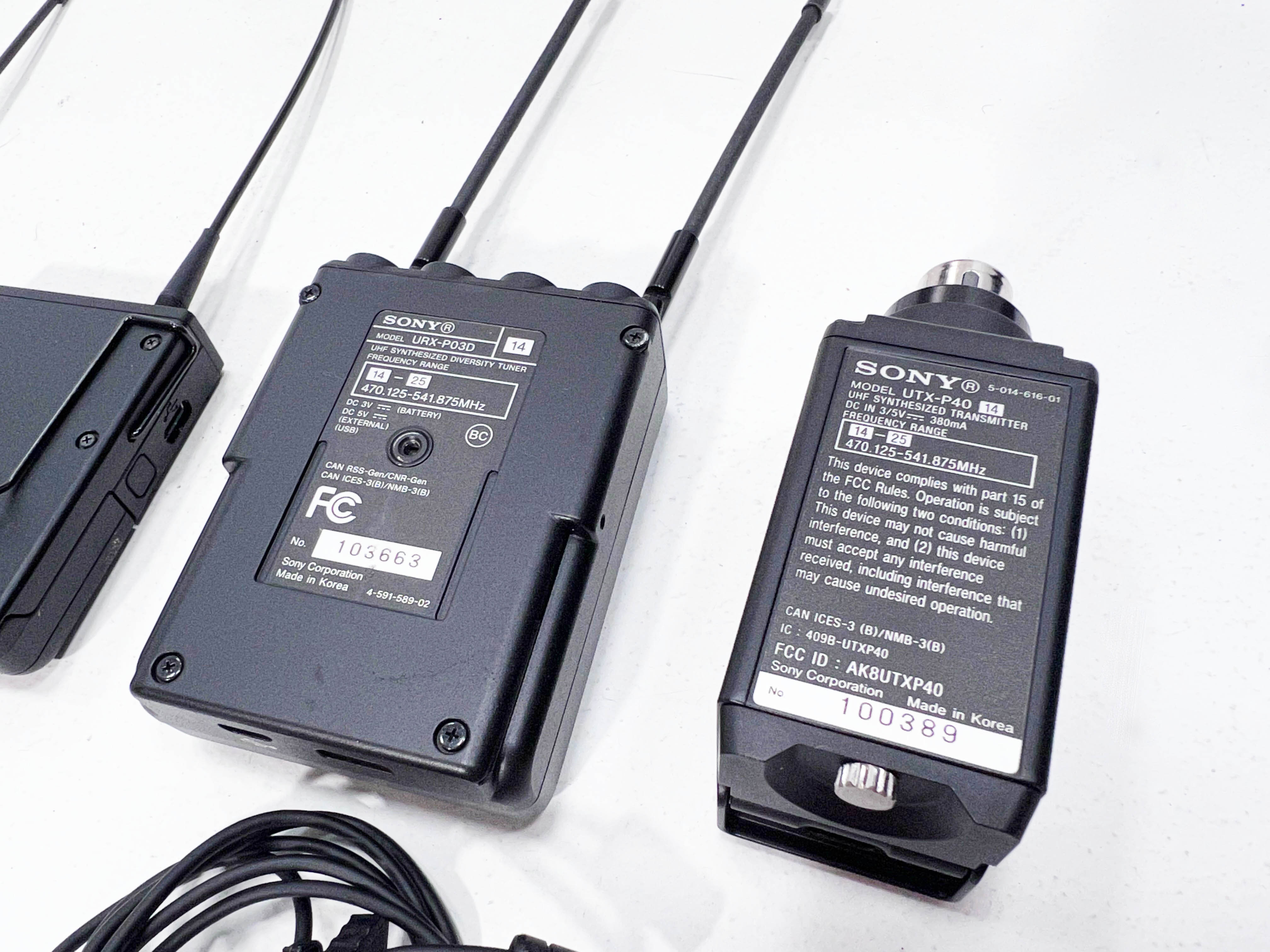 Sold: Sony Wireless Mic kit: 2 x UTX B40 // URX-P03D// UTX P40 + Lavs ...
