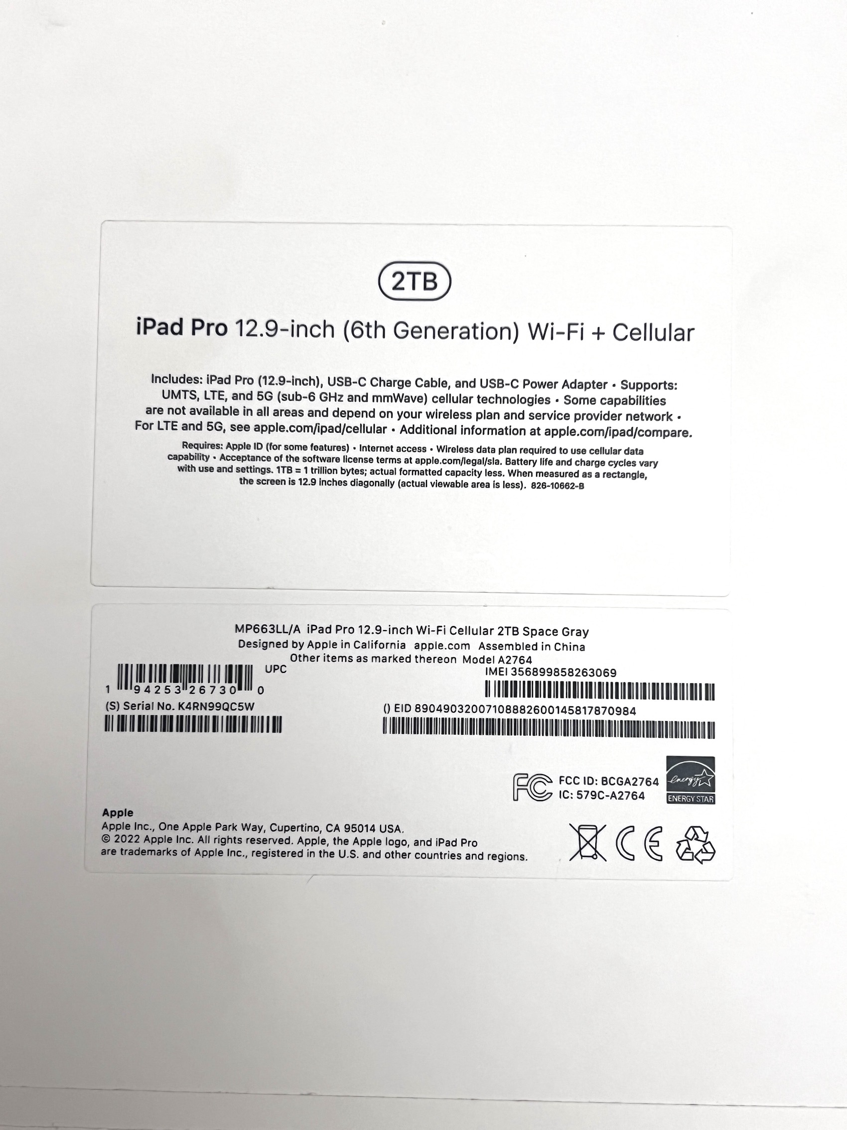 Sold IPad Pro 12 9 inch 6th Generation Wi Fi Cellular MmW Brand Sold IPad Pro 12 9 inch 6th Generation Wi Fi Cellular MmW Brand